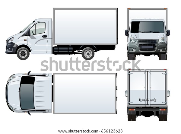 Vektor-LKW-Vorlage einzeln auf Weiß. Verfügbare EPS-10, getrennt durch ...