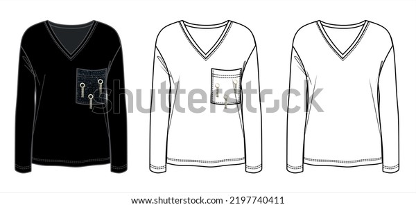 Vector Tshirt Chain Eyelets Fashion Cad Stock Vector (Royalty Free ...