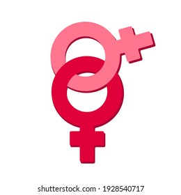 Vector Two Female Symbols Linked Together Stock Vector (Royalty Free ...