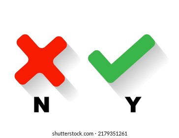 Vector Two Symbols Yes No Shadow Stock Vector (Royalty Free) 2179351261 ...