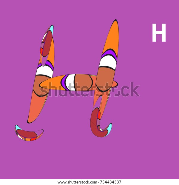 Vector Typography Letter H Curvy Style Stock Vector (Royalty Free ...