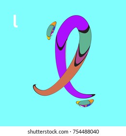 Vector Typography Letter L Cartoon Curvy Stock Vector (Royalty Free ...