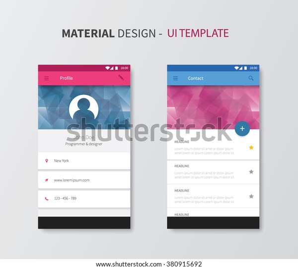 Vector Ui Layout Mobile Smartphone App 스톡 벡터(로열티 프리) 380915692