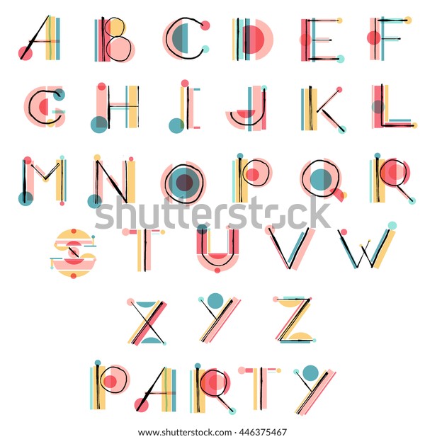 Vector Unique Colorful Alphabet Made Simple Stock Vector (Royalty Free ...