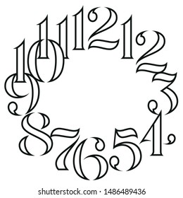 Vector Unique Custom Designed Numbers Clock Stock Vector (Royalty Free ...