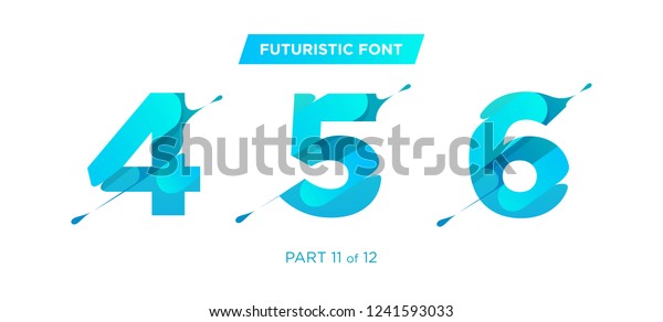 Vector Unique Futuristic Numbers Decorative Headline Stock Vector ...