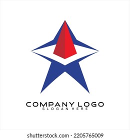 Vector Unique Star Design Logo Pyramid Stock Vector (Royalty Free ...