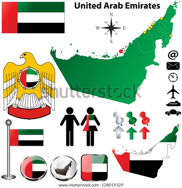 Vector United Arab Emirates Set Detailed Stock Vector (Royalty Free ...