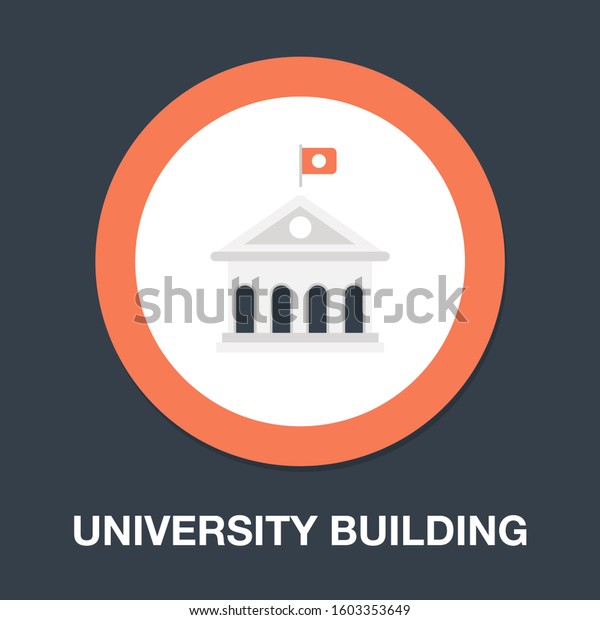 vector university building isolated icon - museum illustration sign ...