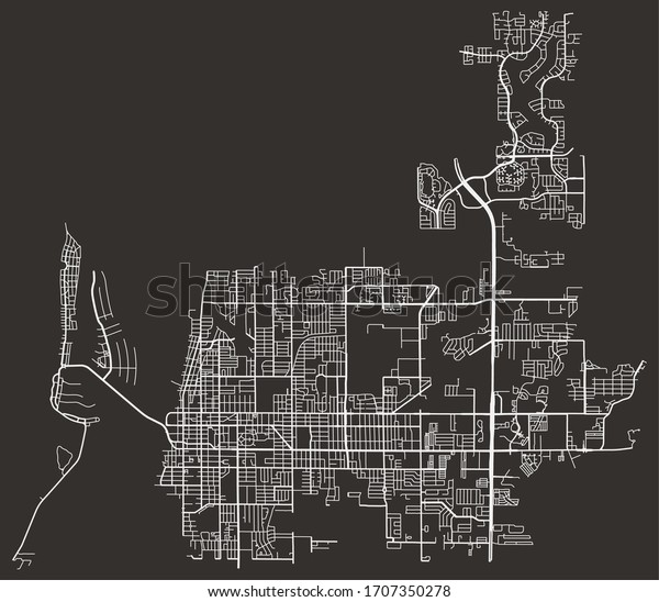 Vector Urban Road Map Streets Clearwater Stock Vector (Royalty Free ...