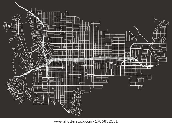 Vector Urban Street Map Roads Pasadena Stock Vector (Royalty Free ...