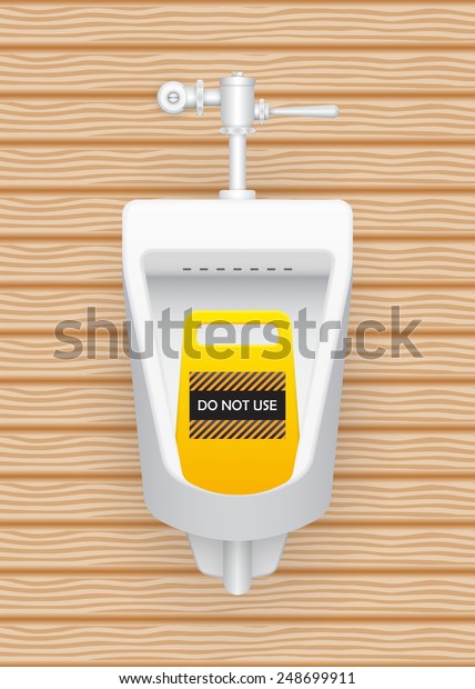 Vector Urinal Warning Signs Wood Pattern Stock Vector (Royalty Free ...