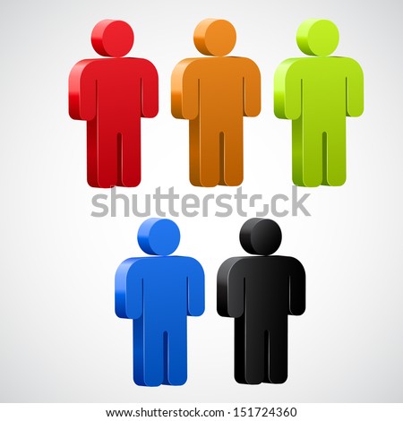 Vector User Icon Color Set Stock Vector (Royalty Free) 151724360 ...