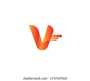 Vector V Orange Letter Logo Template Stock Vector (Royalty Free ...