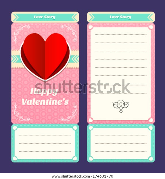 Vector Valentines Ticket Design Template Stock Vector (Royalty Free ...