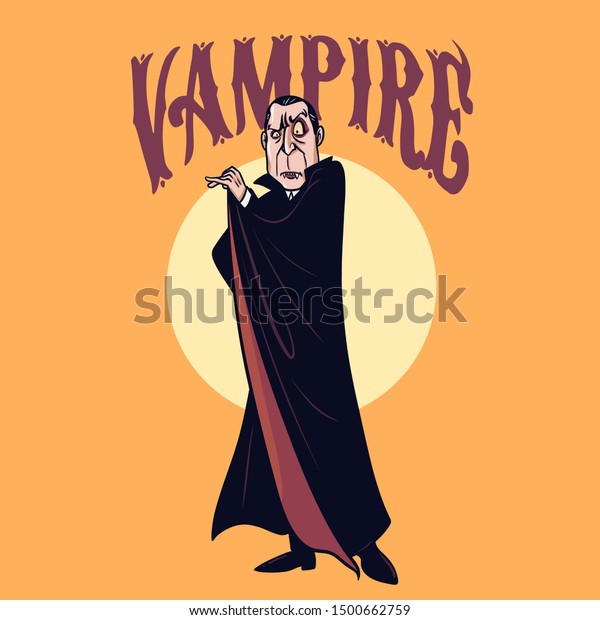 Vector Vampire Vintage Cartoon Illustration Stock Vector (Royalty Free ...