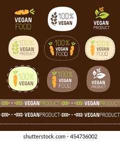 Vector Raw Product Cute Sign Set Stock Vector (Royalty Free) 524793688