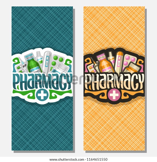 Vector Vertical Banners Pharmacy Sign Green Stock Vector (Royalty Free ...