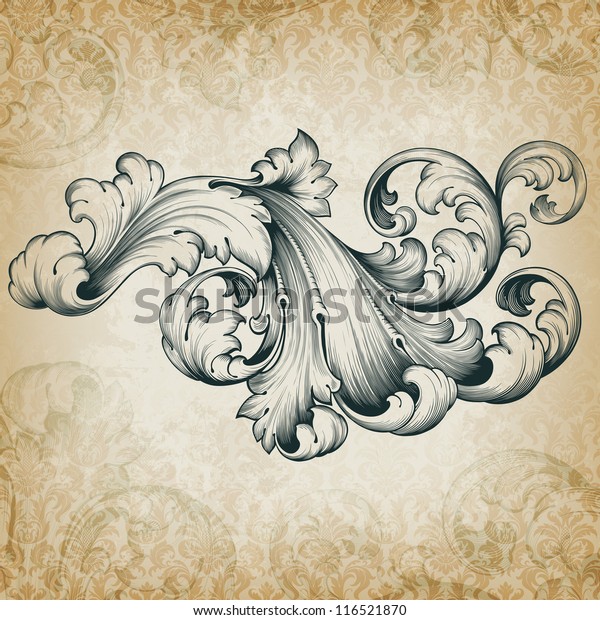 Vector de stock (libre de regalías) sobre Vectorial vintage barroco ...