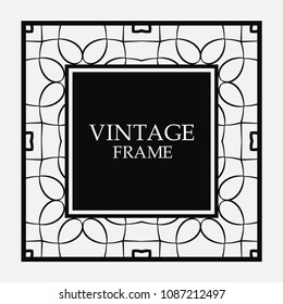 Vector Vintage Border Frame Decorative Design Stock Vector (Royalty ...