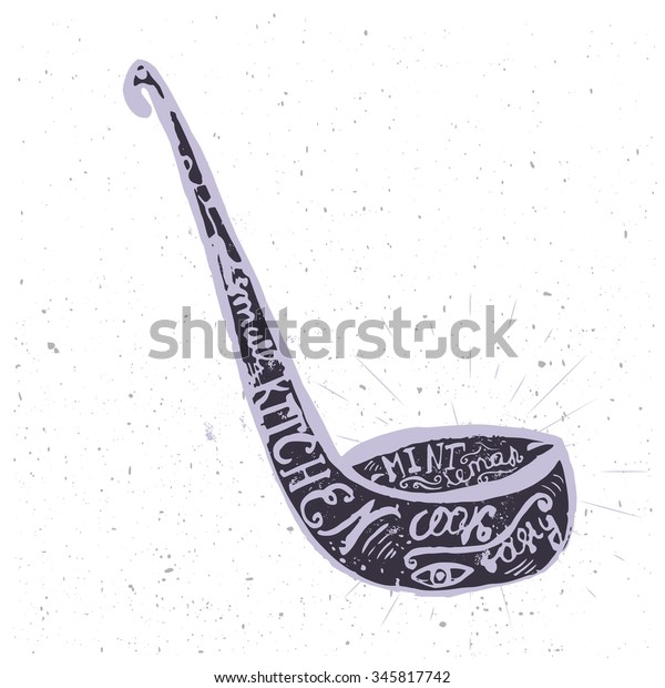 Vector Vintage Chef Scoop Lettering Poster Stock Vector (Royalty Free ...