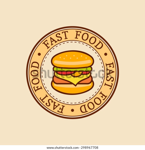 Vector Vintage Fast Food Logo Retro Stock Vector (Royalty Free ...