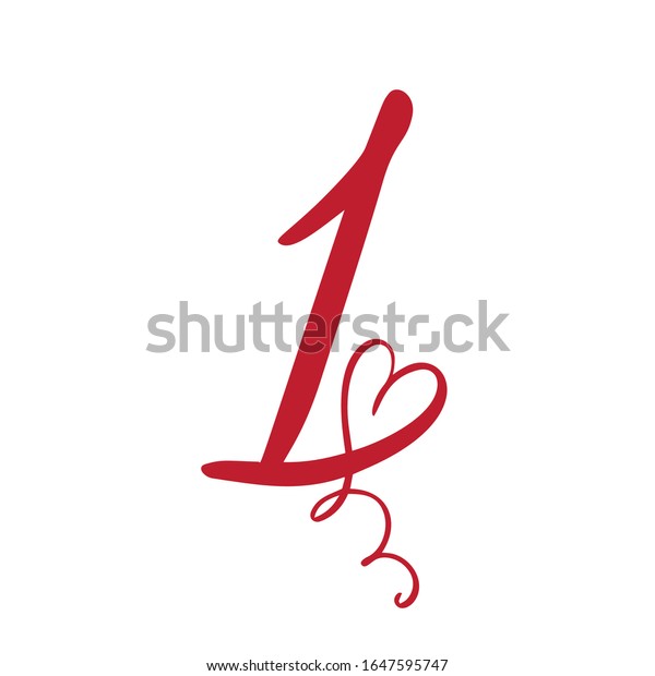 Vector Vintage Floral Monogram Number One Stock Vector (Royalty Free ...