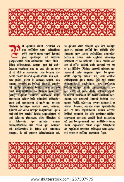 Vector Vintage Frame Template Book Page Stock Vector (Royalty Free ...