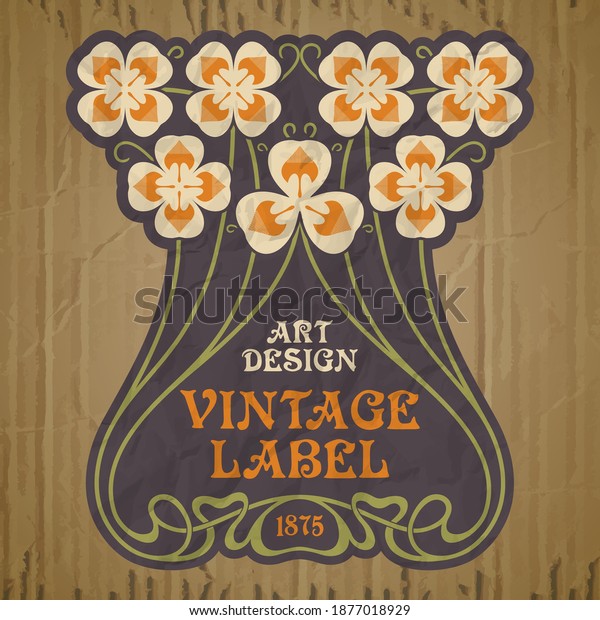 Vector Vintage Items Label Art Nouveau Stock Vector (Royalty Free ...