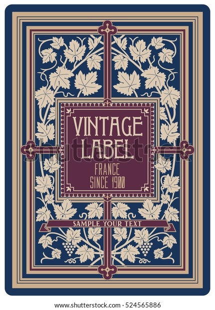 Vector Vintage Items Label Art Nouveau Stock Vector (Royalty Free ...