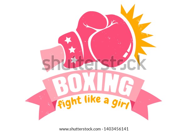 Vector Vintage Logo Boxing Pink Glove Stock Vector (Royalty Free ...