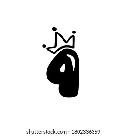 Vector Vintage Plump Cute Number 4 Stock Vector (Royalty Free ...