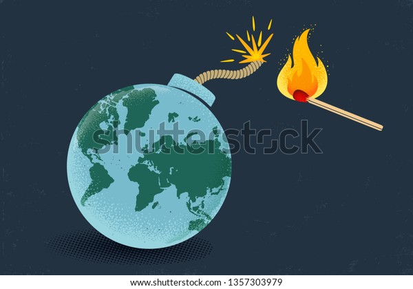 Vector Vintage Poster Bomb World Map Stock Vector (Royalty Free ...