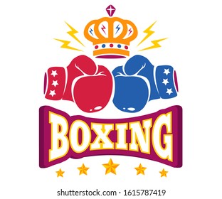 Vector Vintage Poster Boxing Gloves Crown Stock Vector (Royalty Free ...