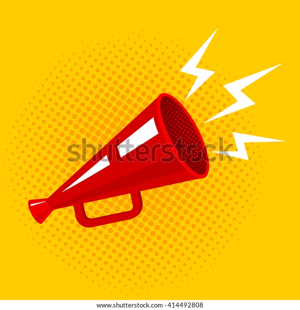Vector Vintage Poster Megaphone Stock Vector (Royalty Free) 414492808