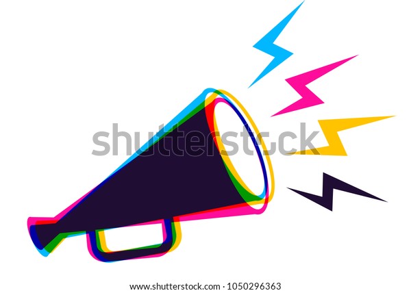 Vector Vintage Poster Retro Megaphone Cmyk Stock Vector (Royalty Free ...