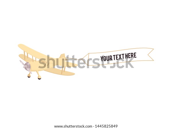Vector Vintage Propeller Airplane Advertising Banner Stock Vector ...