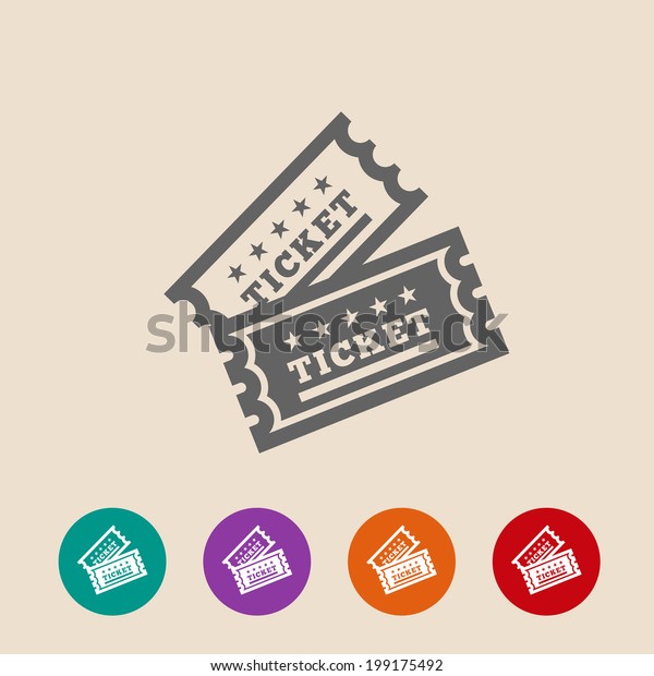 Vector Vintage Ticket Icon On Background Stock Vector (Royalty Free ...
