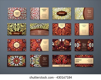 Vector Vintage Visiting Card Big Set Stock Vector (Royalty Free ...