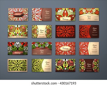 Vector Vintage Visiting Card Big Set Stock Vector (Royalty Free ...