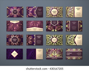 Vector Vintage Visiting Card Big Set Stock Vector (Royalty Free ...