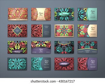 Vector Vintage Visiting Card Big Set Stock Vector (Royalty Free ...