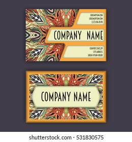 Vector Vintage Visiting Card Set Floral Stock Vector (Royalty Free ...