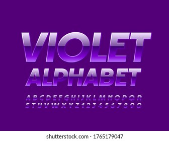 Vector Violet Alphabet Letters Numbers Glossy Stock Vector (Royalty ...
