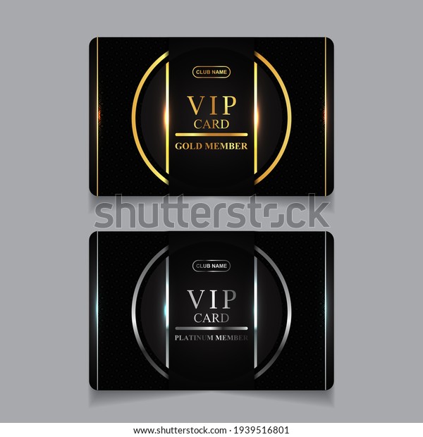 Vector Vip Golden Platinum Card Black Stock Vector (Royalty Free ...