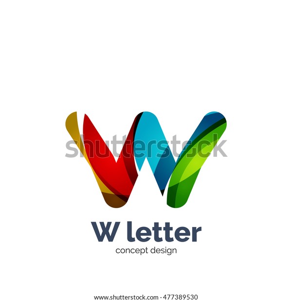 Vector W letter logo, modern abstract geometric elegant design, shiny ...
