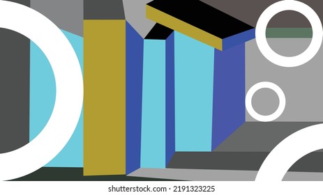 Vector Wallpaper Cubist Style Geometric Objects Stock Vector (Royalty ...