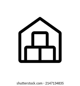 Vector Warehouse Icon Outline Black Stock Vector (Royalty Free ...