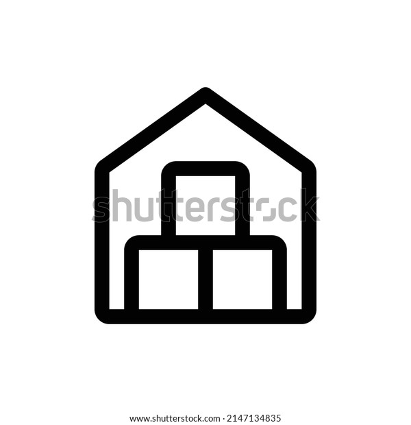 Vector Warehouse Icon Outline Black Stock Vector (Royalty Free ...
