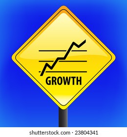 Vector Warning Growth Sign Sky Background Stock Vector (Royalty Free ...